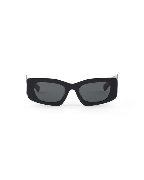 Prada Rectangle Sunglasses With Triangle Logo - Lenses