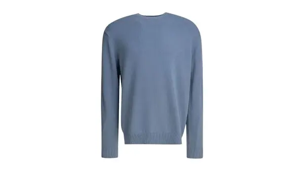 BEAMS Lily Yarn Crew Neck Sweater - Light Blue