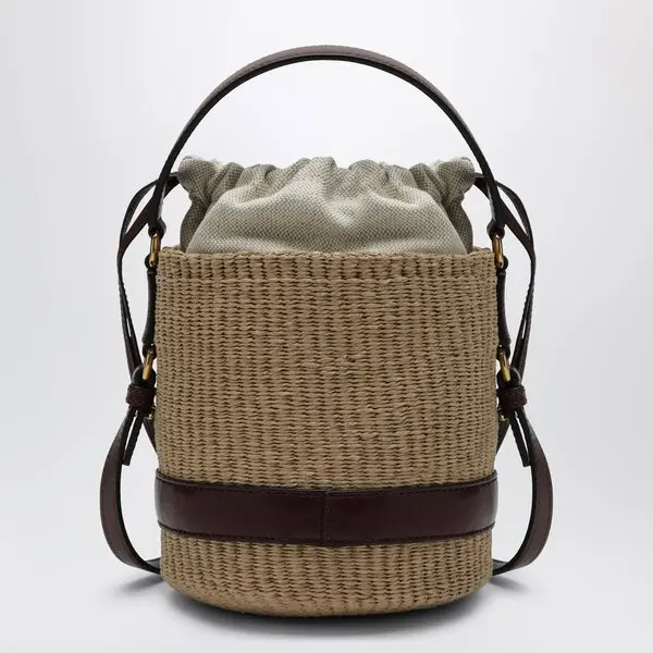 Chloé Charms Basket Bag In Natural Fibers - Brown