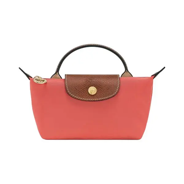 Longchamp Le Pliage Original Pouch With Handle 'strawberry