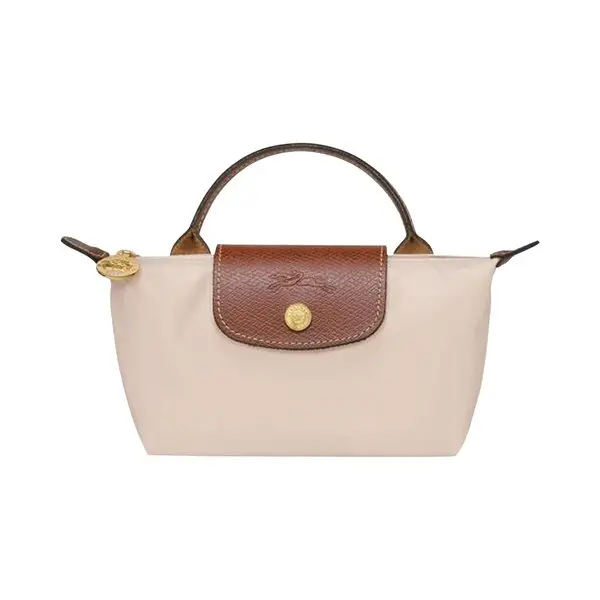Longchamp Le Pliage Original Pouch With Handle 'paper - Grey