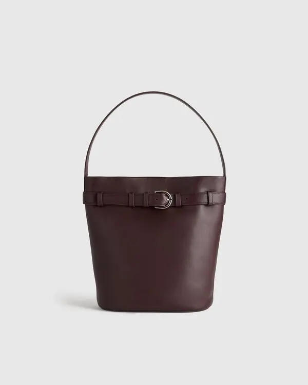 Quince Chiara Belted Bucket Bag - Deep Plum