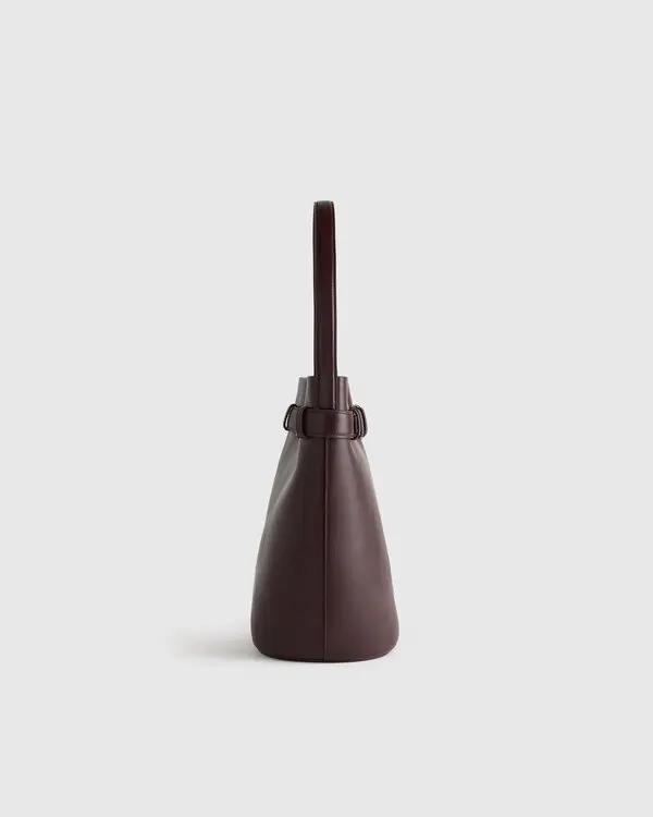 Quince Chiara Belted Bucket Bag - Deep Plum