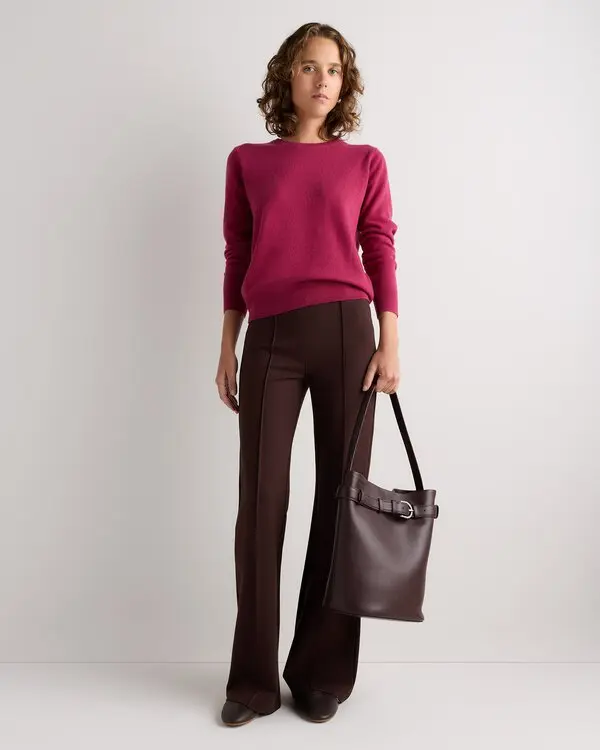 Quince Chiara Belted Bucket Bag - Deep Plum