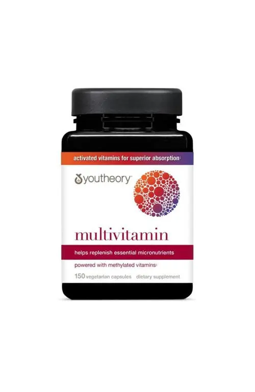 YOUTHEORY Multivitamin Supplement Essential Daily Nutrition Vegetarian Capsules 150 Vegetarian Capsules - None