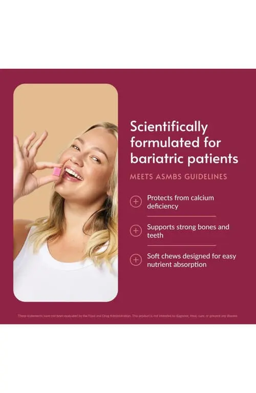 BARIATRIC ADVANTAGE Calcium Citrate Chewy Bites Highly Absorbable Vitamin D3 Supplement 90 Count