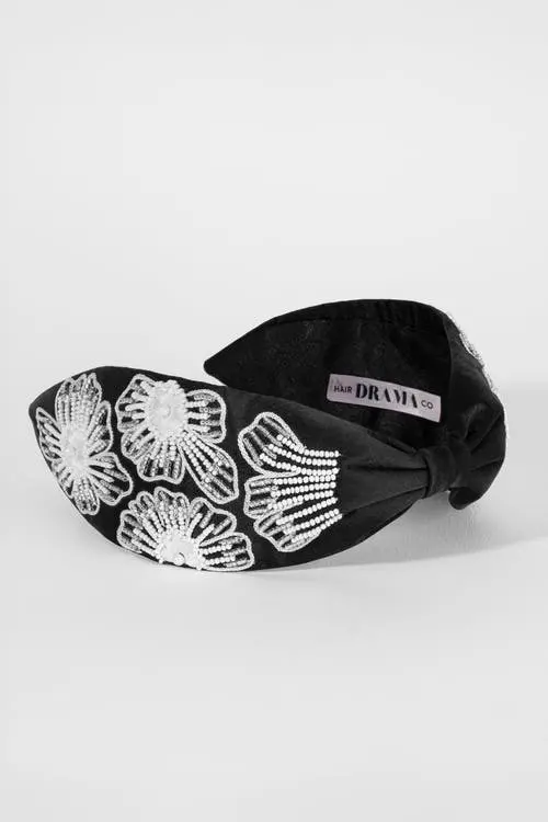 HAIR DRAMA CO. Flora Embellished Knotted Hair Band