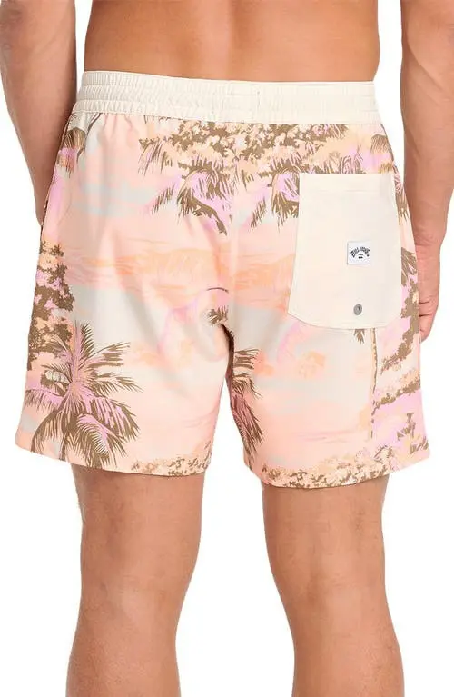 BILLABONG Good Times Palm Tree Swim Trunks - Pale Peach