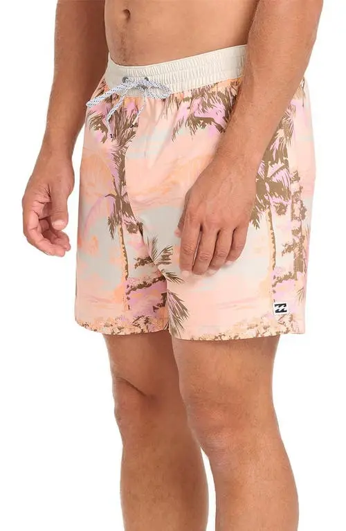 BILLABONG Good Times Palm Tree Swim Trunks - Pale Peach