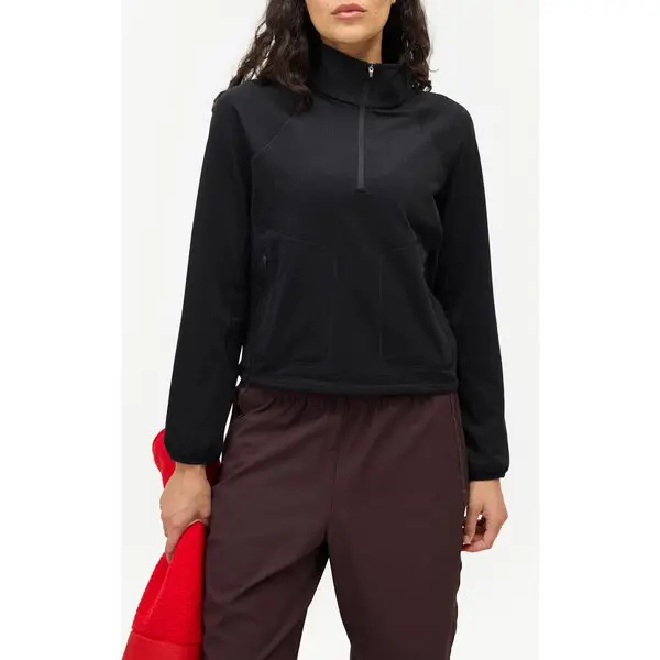 HALFDAYS Rebecca Half-zip Fleece Pullover - Black
