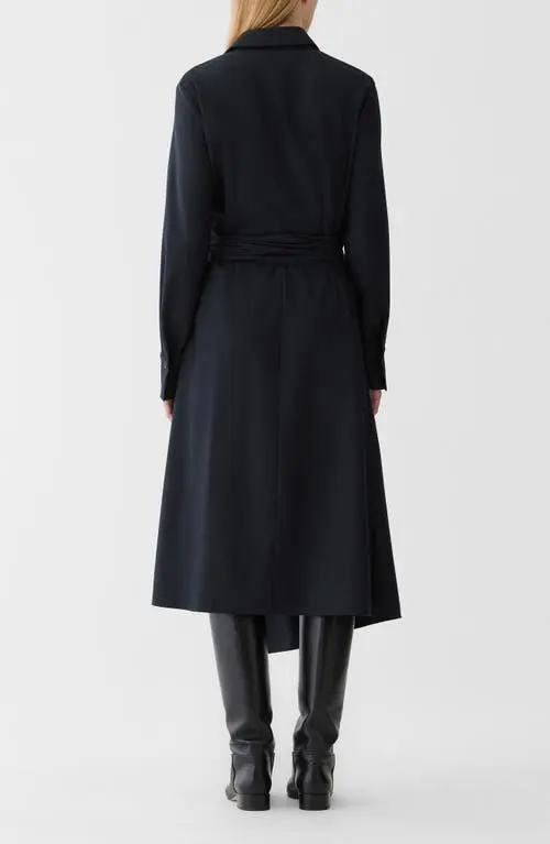 Lafayette 148 New York Wool Wrap Midi Dress