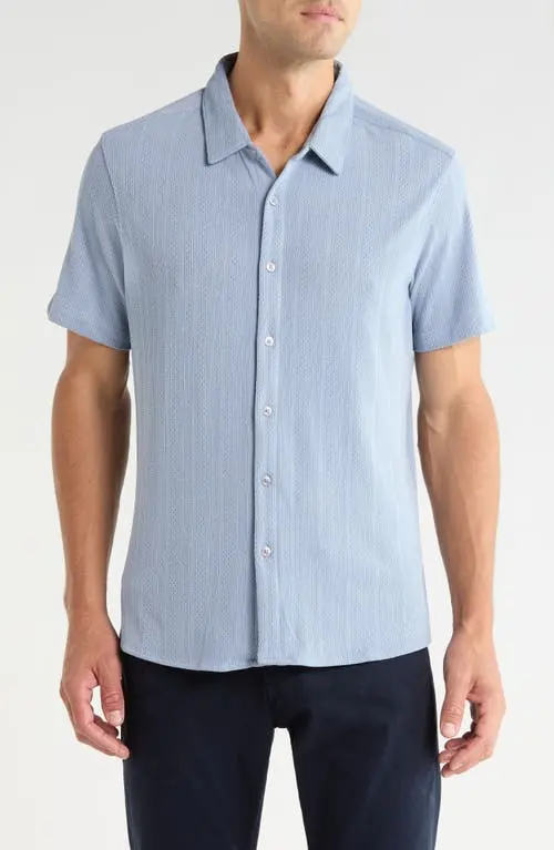 7 Diamonds Napoli Short Sleeve Stretch Shirt - Dusty Blue