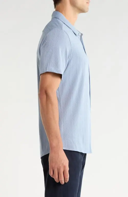 7 Diamonds Napoli Short Sleeve Stretch Shirt - Dusty Blue