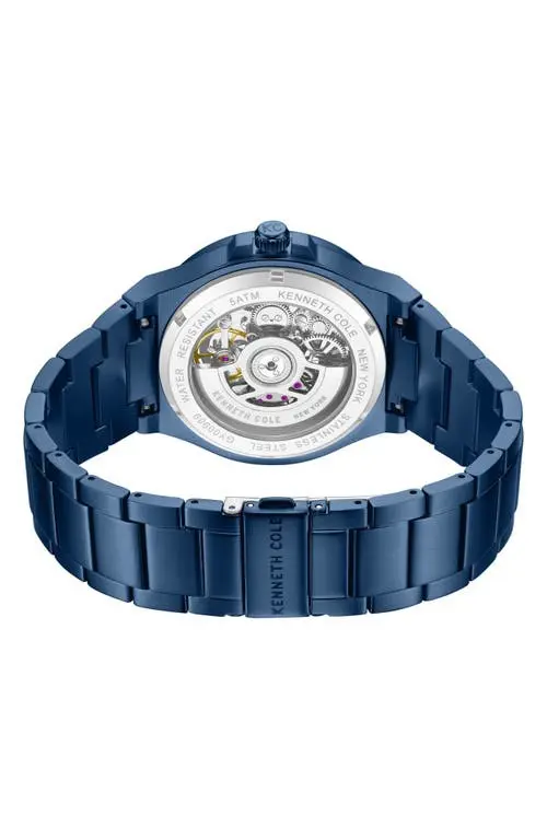 KENNETH COLE Skeleton Dial Automatic Bracelet Watch