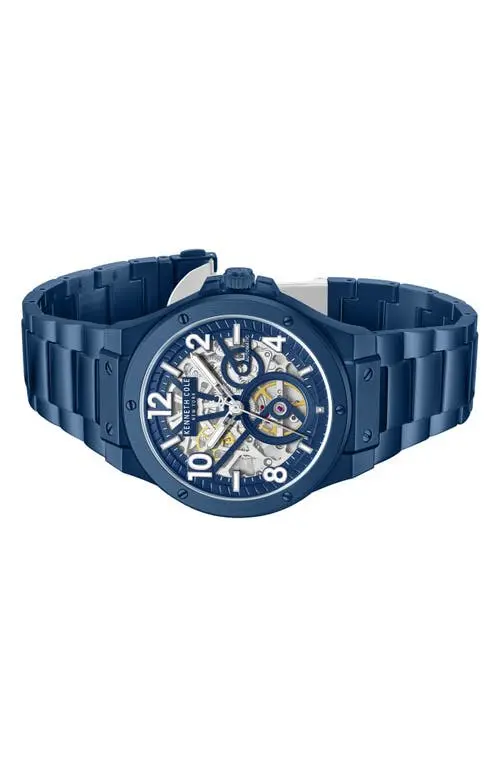 KENNETH COLE Skeleton Dial Automatic Bracelet Watch