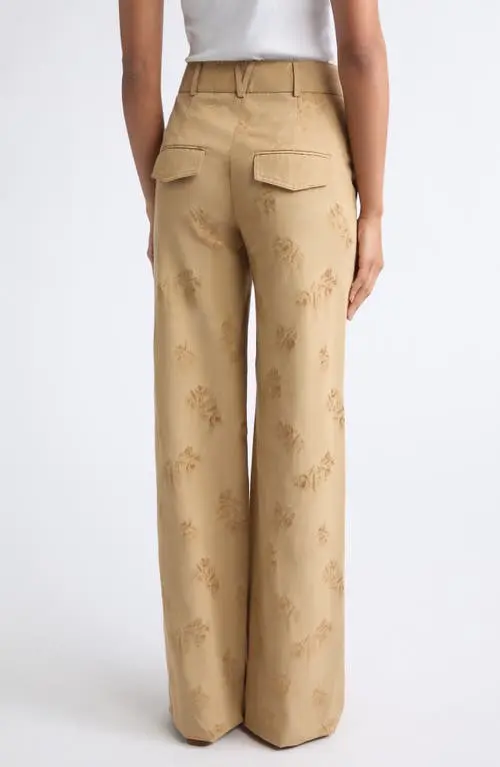 Veronica Beard Cole Floral Jacquard Wide Leg Pants