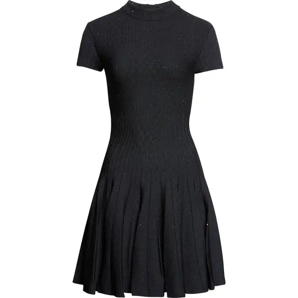Balmain Glittered Compact Viscose Knit Dress - 6du Blue
