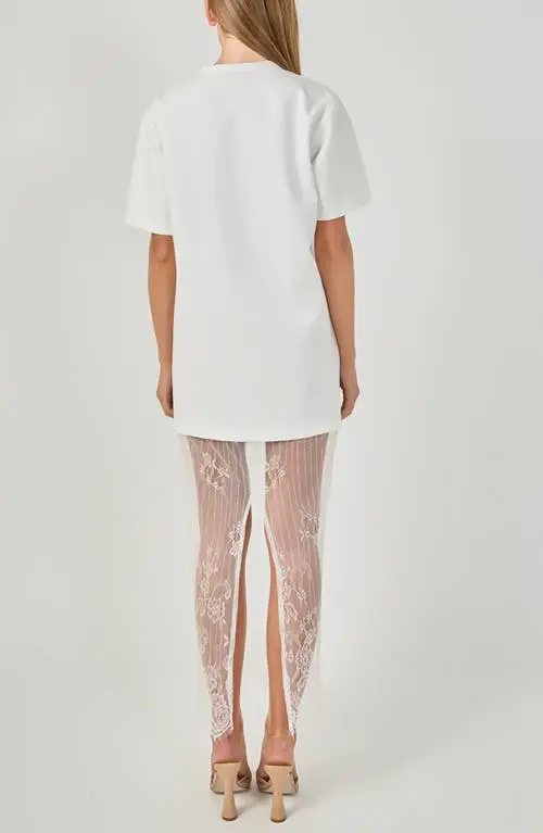 Endless Rose Mixed Lace T-shirt Midi Dress