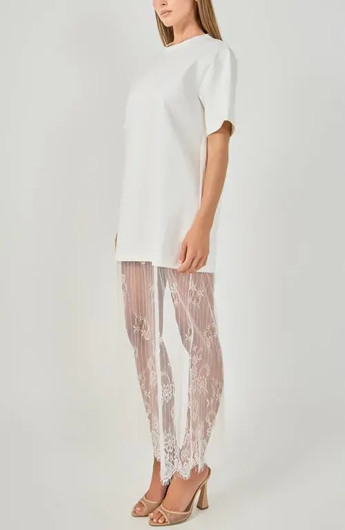 Endless Rose Mixed Lace T-shirt Midi Dress