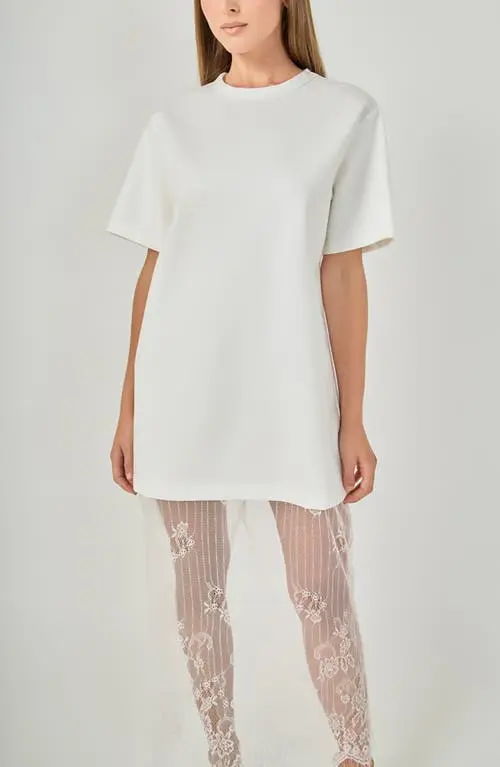 Endless Rose Mixed Lace T-shirt Midi Dress