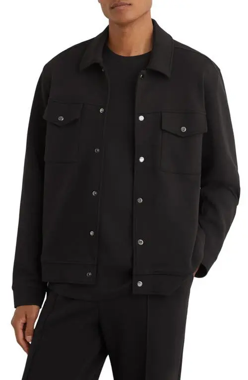 REISS Thom Shirt Jacket - Black