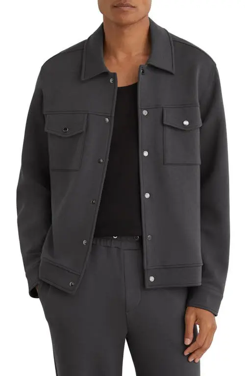 REISS Thom Shirt Jacket - Charcoal Grey