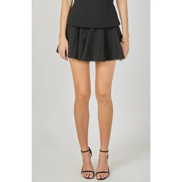 Endless Rose Lace Trimmed Godet Mini Skort