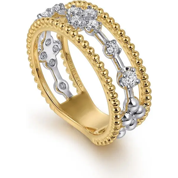 GABRIEL & CO. 14k Gold Diamond Band Ring