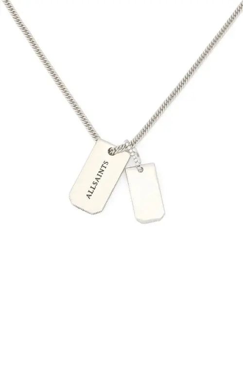 ALLSAINTS Dog Tag Long Pendant Necklace