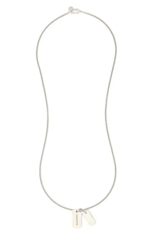 ALLSAINTS Dog Tag Long Pendant Necklace