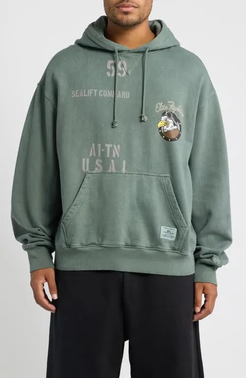 Alpha Industries Elite Graphic Hoodie - Deep Forest