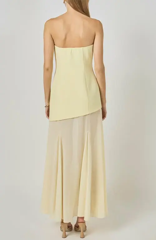 Endless Rose Strapless Combined Godet Maxi Dress