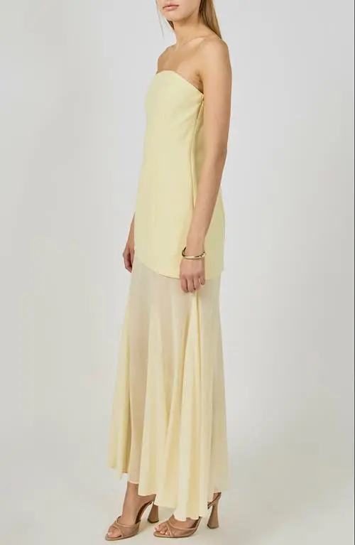 Endless Rose Strapless Combined Godet Maxi Dress
