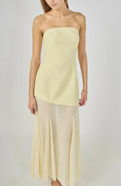 Endless Rose Strapless Combined Godet Maxi Dress