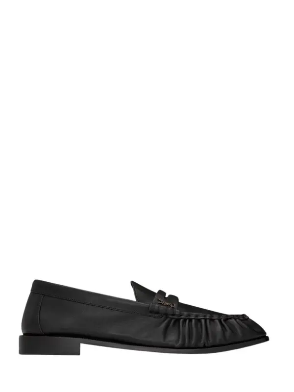 Saint Laurent Leather Ruched Bit Loafers
