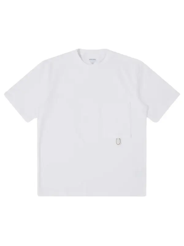 Bottega Veneta Cotton Crew Neck Short Sleeve T-shirt With Chest Patch Pocket - White
