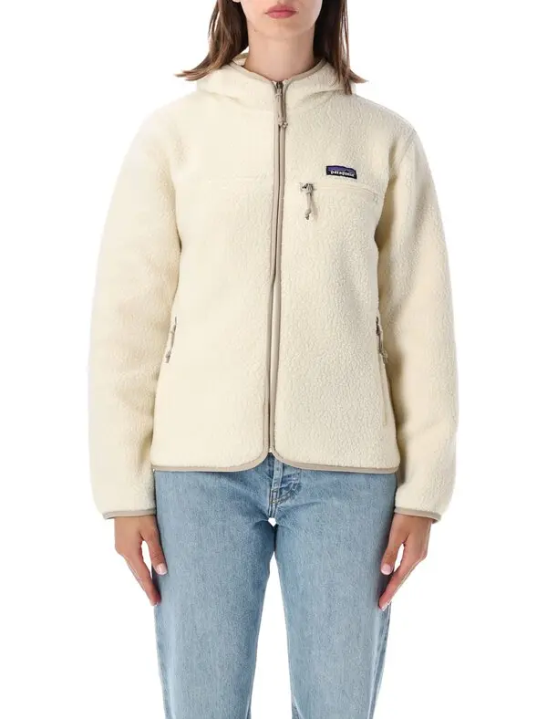 Patagonia Fleece Zip Hoodie Jacket - Beige