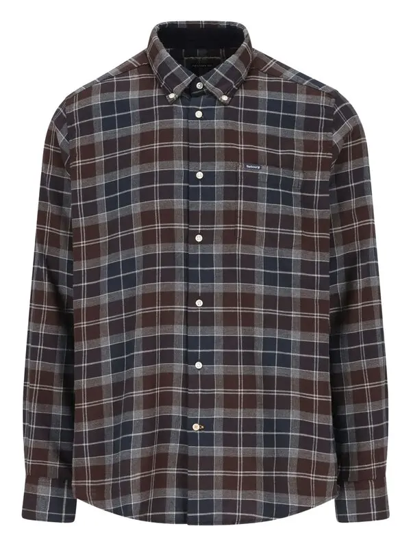 Barbour Plaid Long-sleeve Button-up Shirt - Navy