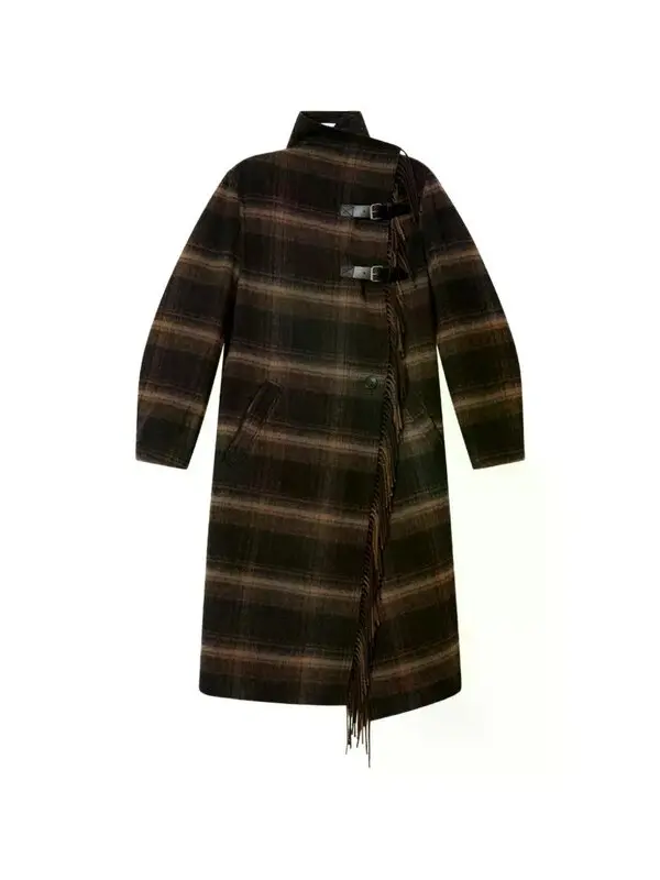 MARANT ETOILE Gihan Fringed Plaid Coat