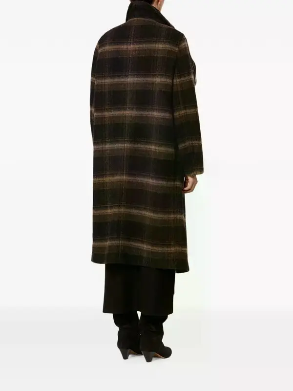 MARANT ETOILE Gihan Fringed Plaid Coat