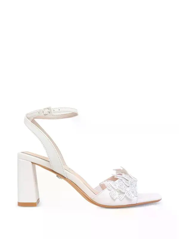 BUFFALO Ashley Butterfly Glam Block-heel Sandals - White