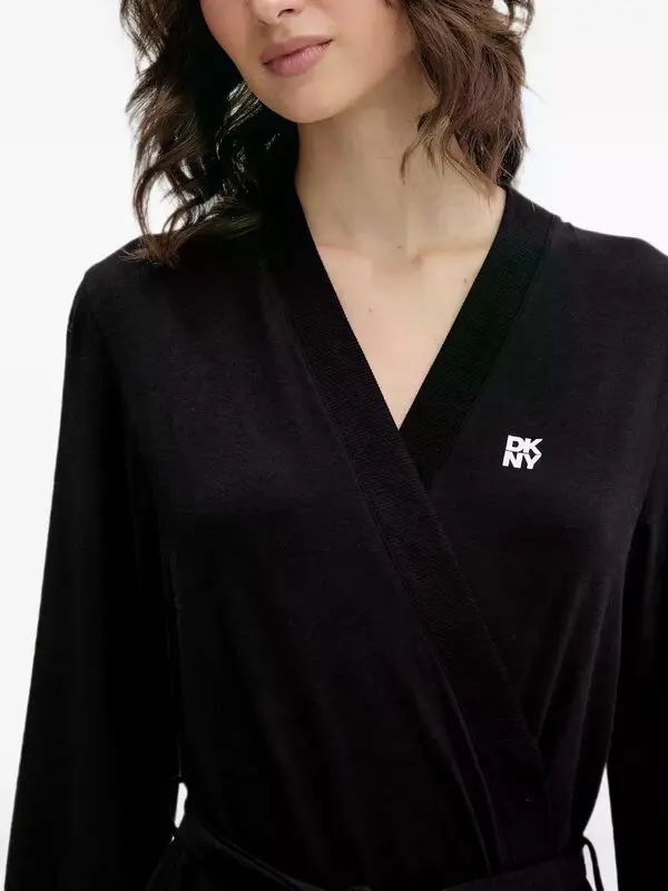 Dkny Logo-print Belted Robe