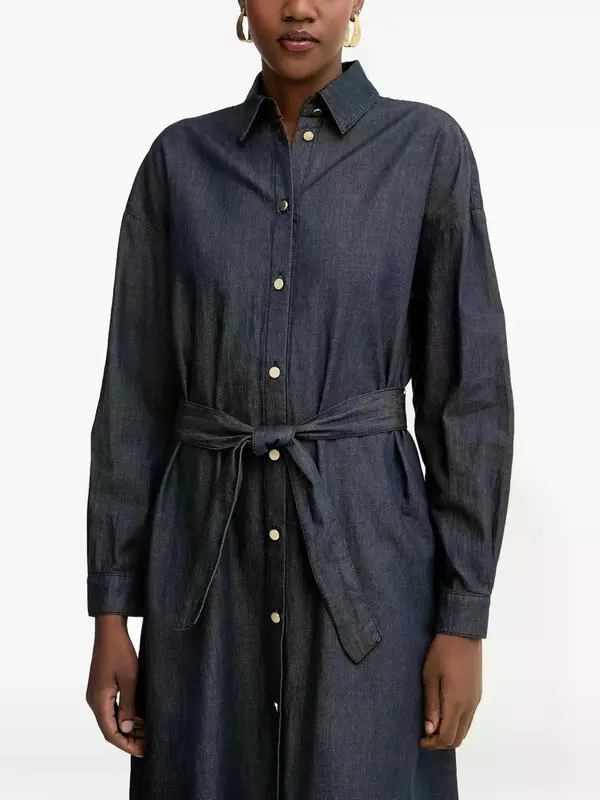 Armani Exchange Belted Button-down Midi Shirt Dress