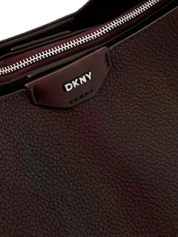 Dkny Medium Willa Logo-plaque Pebbled-leather Tote Bag
