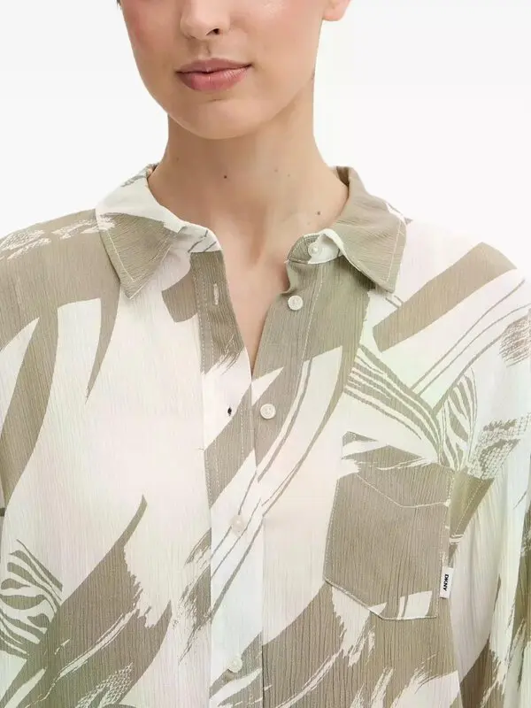 Dkny Abstract Print Chest Pocket Shirt