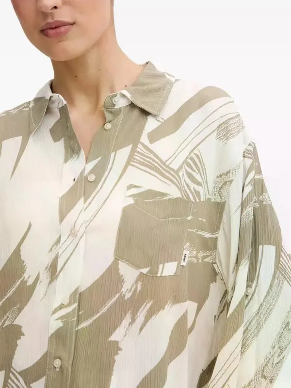 Dkny Abstract Print Chest Pocket Shirt