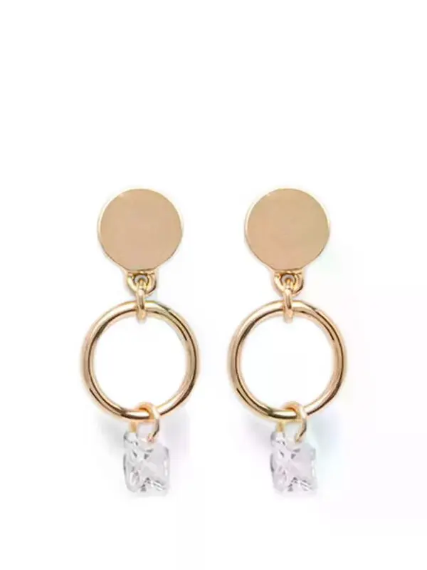 Dkny Crystal-pendant Hoop Earrings