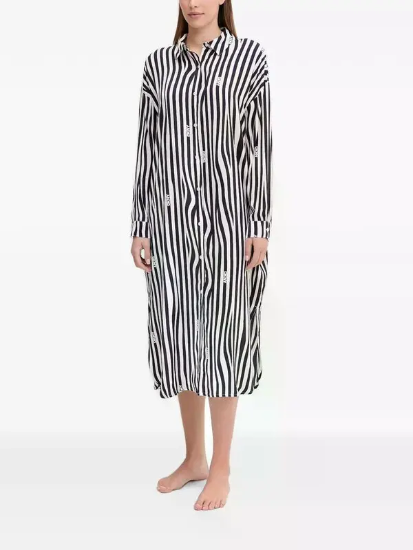 Dkny Striped Logo-print Nightdress