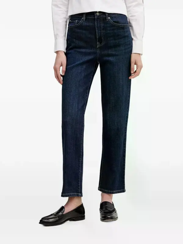 Dkny Logo-patch Straight-leg Jeans