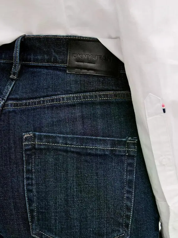 Dkny Logo-patch Straight-leg Jeans